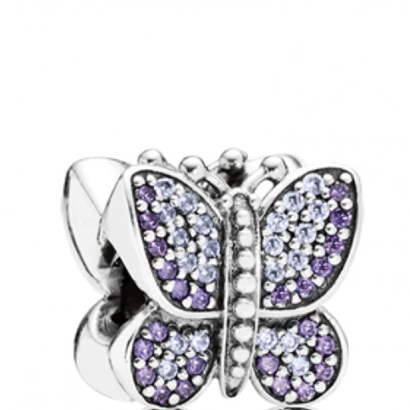 Pandora | Jewelry | Pandora Sparkling Butterfly Purple Cz | Poshmark